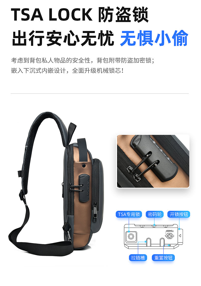 Anti Theft Crossbody Sling Bag Waterproof Chest Daypack With Usb Charg ...